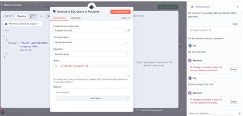 Execute A Sql Query In Postgres Failing To Take Input From Gemini Chat