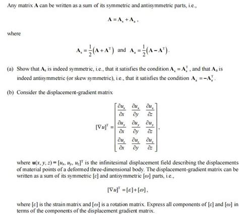Solved Any Matrix A Can Be Written As A Sum Of Its Symmetric Chegg Com
