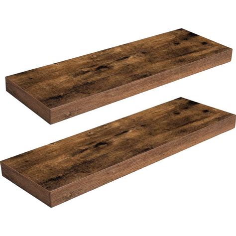 Cubilan 23 6 In W X 7 9 In D X 1 5 In H Rustic Brown Wood Decorative Wall Shelf Wall Shelf