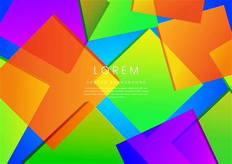 Abstract Vibrant Geometric Square Pattern Colorful Overlapping On Blue