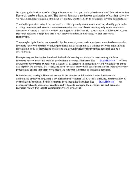 Education Action Research Literature Review Pdf Literature Review