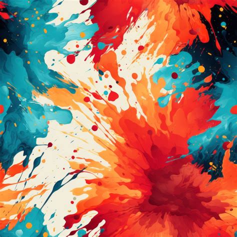 Watercolor Splatter Brush Art Seamless Pattern Design For Download