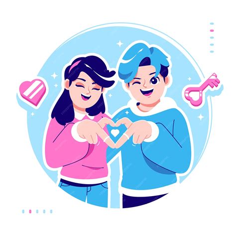 Premium Vector Happy Couple Love Relationship Illustration