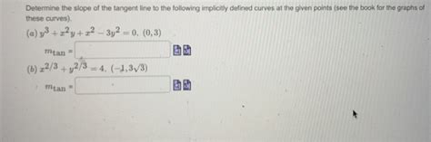Solved Determine The Slope Of The Tangent Line To The Chegg