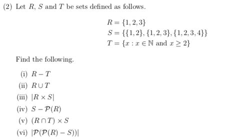 Solved Let R S And T Be Sets Defined As Follows R Chegg