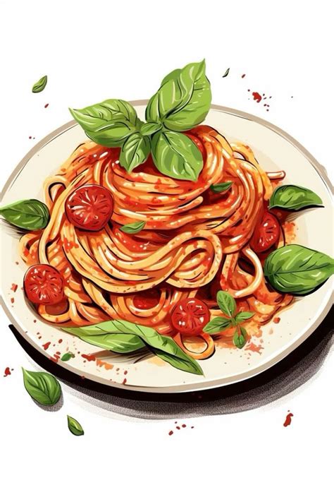 Delicious Italian Food Clipart Cartoon Spaghetti Illustration In 2025