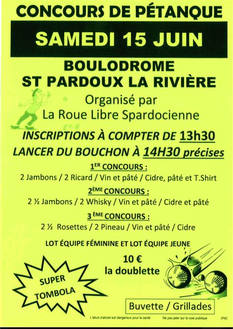 CONCOURS DE PETANQUE La Roue Libre Saint Pardoux