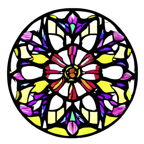 Round Stained Glass Zinnia Pattern · Creative Fabrica