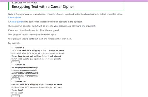 Solved Exercise In Pairs Encrypting Text With A Caesar