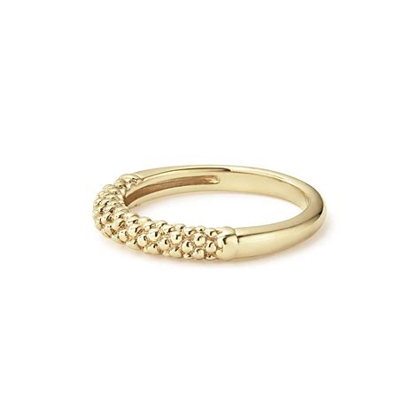 Caviar Gold 18k Gold Caviar Beaded Stacking Ring Beaded Stacking