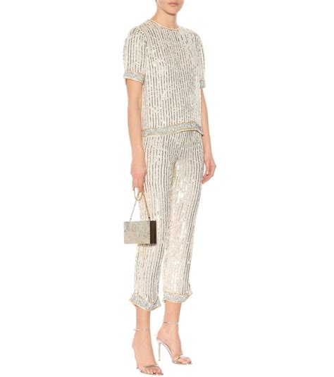 Ganni Temple Sequin Embellished Top Matches Fashion Sequin