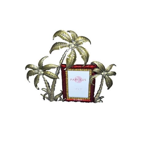 Papyrus Accents Papyrus Palm Tree Enamel Bejeweled Picture Frame 2