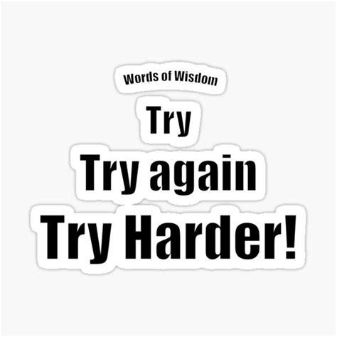 Try Harder Sticker For Sale By Dubl T Redbubble
