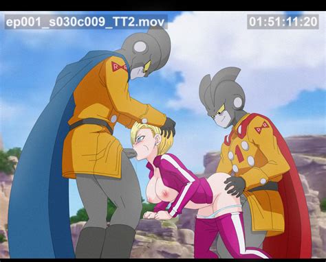 Rule 34 1girls 2boys Absurdres All Fours Android 18 Blonde Hair Blue