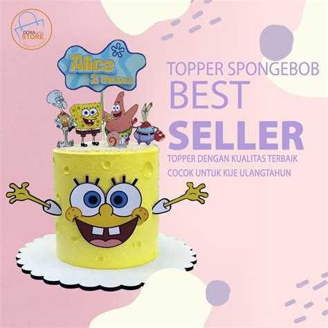 Jual Topper Cake Happy Birthday Costum Spongebob 01 Shopee Indonesia