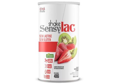 Shake Sem Lactose Sensylac Chá Mais 400g Morango E Kiwi Com O Melhor