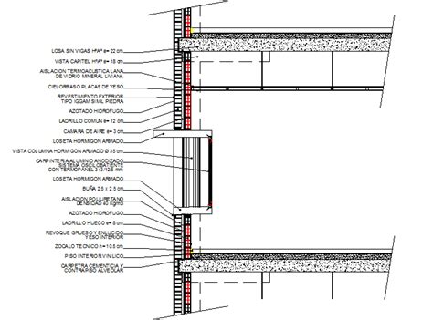 Section By Facade Detail Dwg File Cadbull