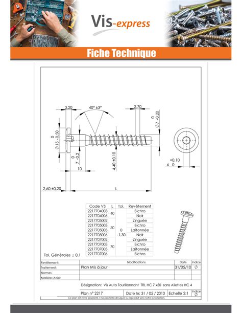 Vis Dassemblage Confirmat Tête Ronde Large Hexagonal Creux 7x50 Acier