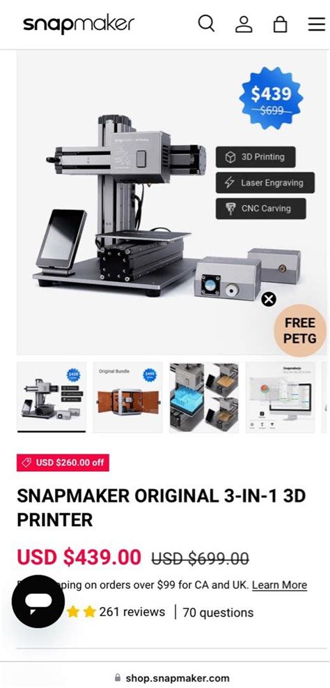 Snapmaker Original 3 In 1 3d Printer 50w Additional Laser Computers