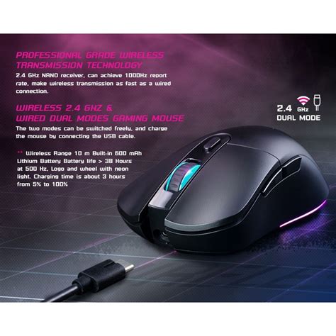 Nubwo X55 Wiless Mouse Gaming Dual Mode Arcadia Shopee Thailand