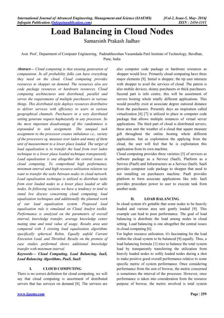 load balancing in distributed systems pdf
