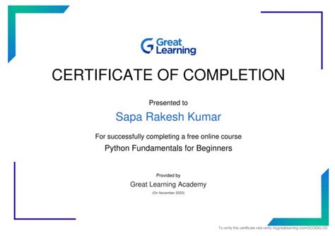 rakesh kumar sapa on linkedin greatlearningacademy greatlearning glacertificate python