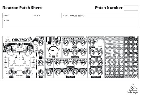 Behringer Neutron Synth Easy Patches Patchstorage