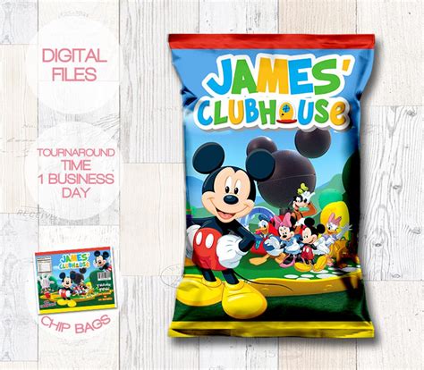 Mickey Mouse Chip Bags Mickey Mouse Birthday Party Mickey Mouse Party