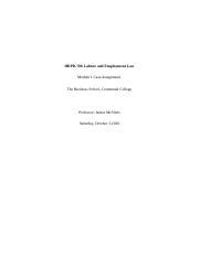Labour And Employment Law Module 1 Case Assignment Docx HRPD 706