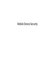 DCF255 Lecture 13 Mobile Security Pdf Mobile Device Security Do