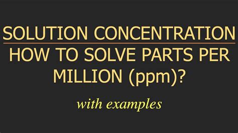 Parts Per Million Equation