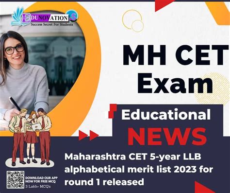 Maharashtra Cet 5 Year Llb Alphabetical Merit List 2023 For Round 1