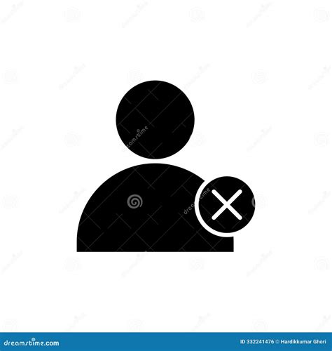 Remove User Icon Set Delete Account Button Vector Symbol Cancel