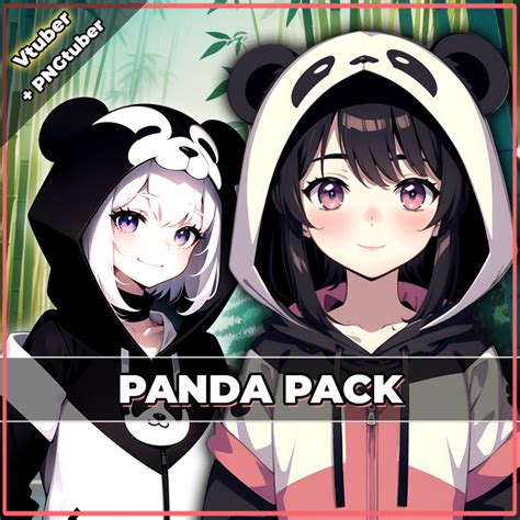 Ready To Use Vtuber Panda Girl Vtuber And Panda Girl Pngtuber Pack