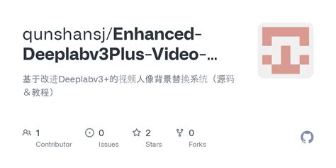 GitHub Qunshansj Enhanced Deeplabv3Plus Video Portrait Background
