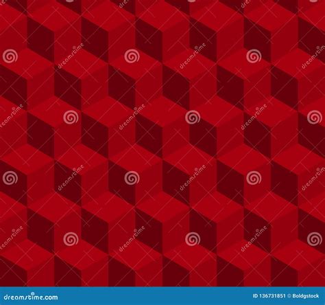 Red Cube Seamless Vector Pattern Pattern Included In Swatch Stock Vector Illustration Of Tile