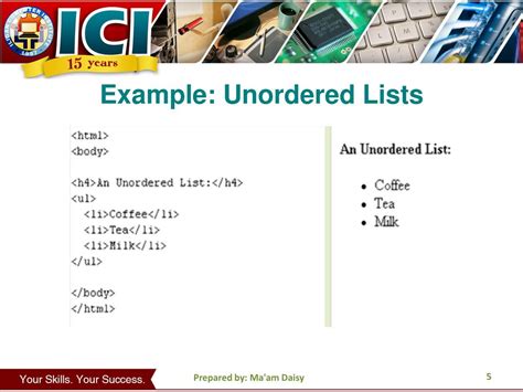 Fundamentals Of Html Html Lists Ppt Download