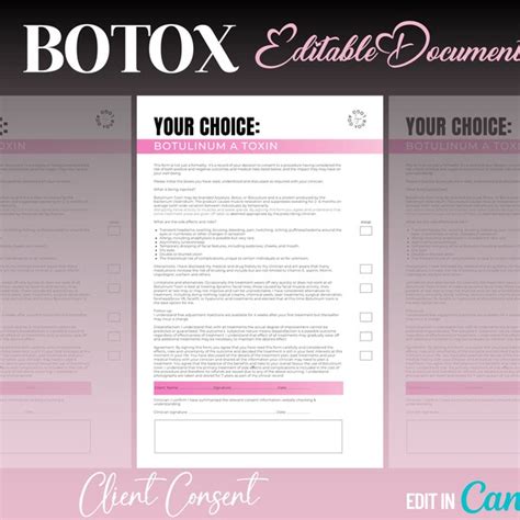 Botox Consent Form Etsy