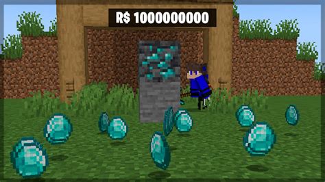 FIQUEI RICO APENAS MINERANDO NO MINECRAFT YouTube