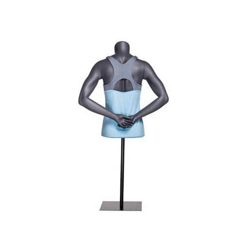 Dark Grey Athletic Female Mannequin Torso Subastral