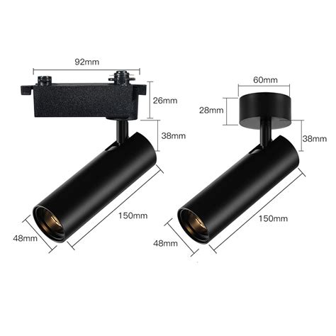 Led射灯可变焦调光轨道灯店铺博物馆展厅画展艺术照画明装聚光灯虎窝淘