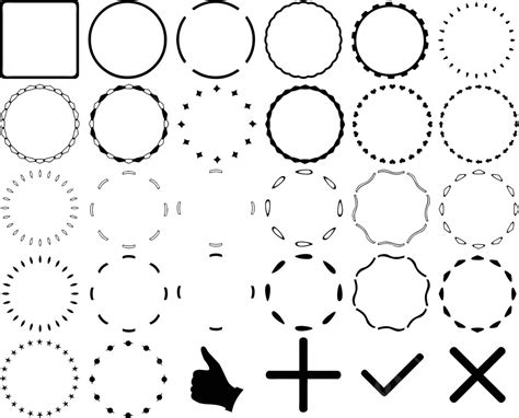 Round Frames And Specific Signs Menu Button Validation Vector Menu
