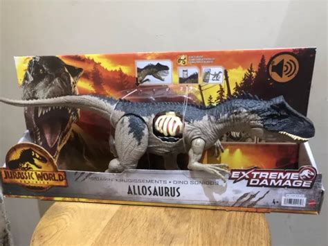 Jurassic World Dominion Extreme Damage Roarin Allosaurus Figure New