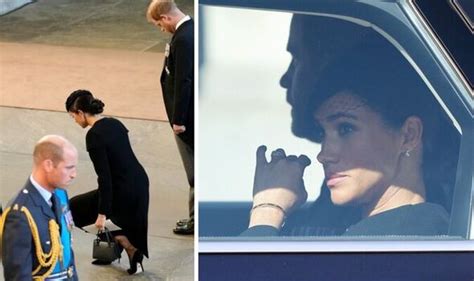 Meghan Markle curtsies to Queen before appearing to wipe away tear in tender moment | Royal ...