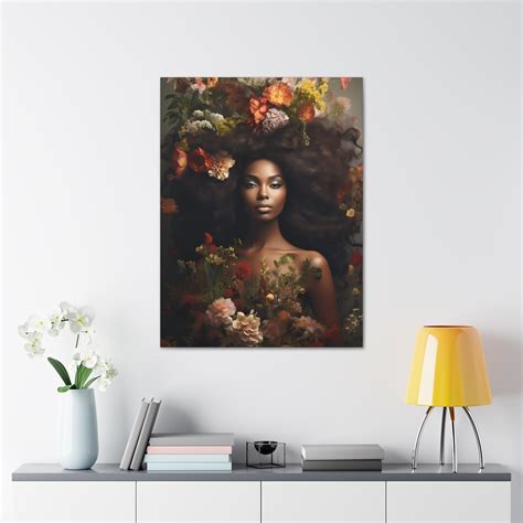Woman Wall Art African American Art Black Woman Art Black Canvas Wall