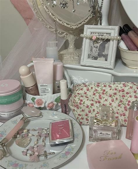 Coquette Aesthetic Makeup Vanity Products