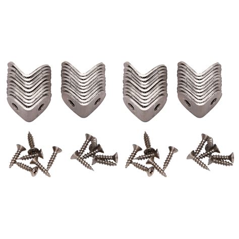 Flyeer 40 Pcs Stainless Steel L Bracket Corner Brace Joint Right Angle Bracket Fastener L Shaped