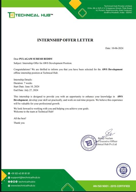 Suresh Reddy Pulagam On Linkedin Awsdevelopment Internship