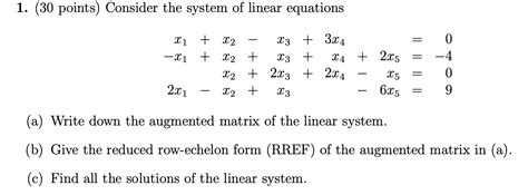 Solved 1 30 Points Consider The System Of Linear Chegg Com