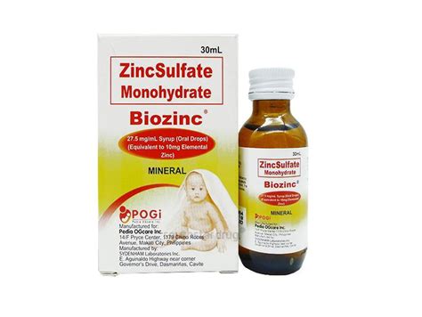 Biozinc Zinc Sulfate Monohydrate 10mg Ml Syrup Oral Drops 30ml